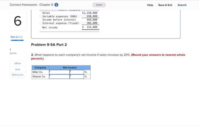 Solved Connect Homework - Chapter 9 i Saved Help Save & Exit | Chegg.com