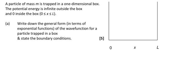 Solved A particle of mass m is trapped in a one-dimensional | Chegg.com