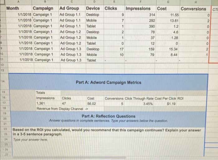 Solved need help finding roi which can be calculated on the | Chegg.com