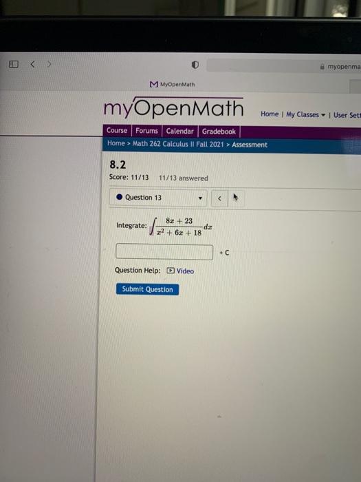 Solved Myopenma M Myopen Math Myopenmath Home My Classes 