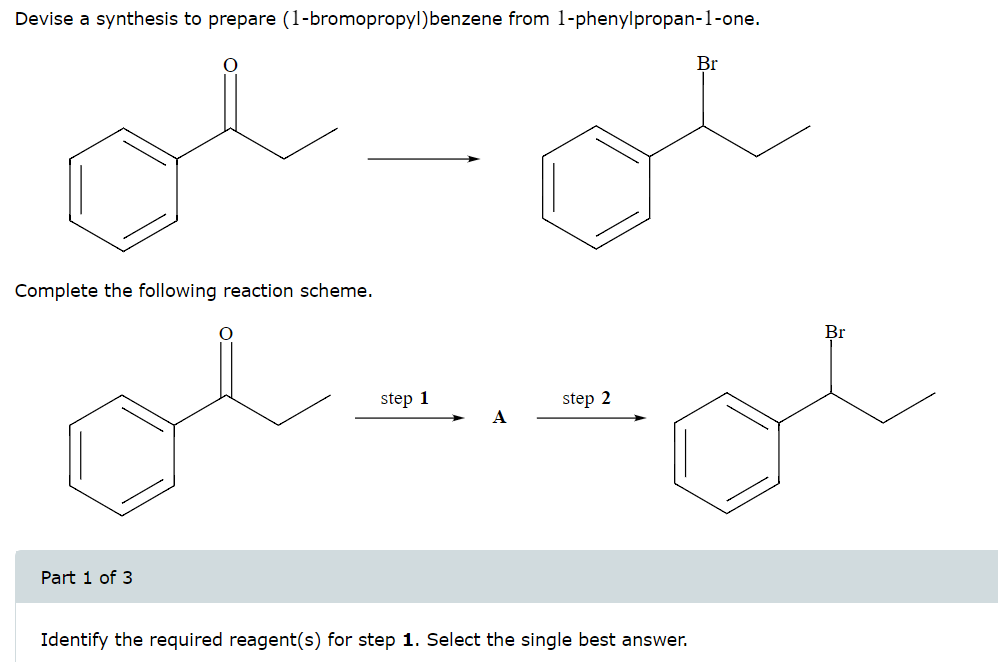 Solved Devise a synthesis to prepare (1-bromopropyl)benzene | Chegg.com