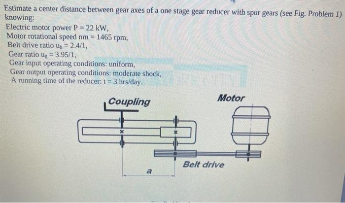 Solved Estimate a center distance between gear axes of a one | Chegg.com