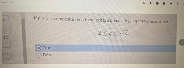 If n>1 is composite then there exists a prime integer | Chegg.com