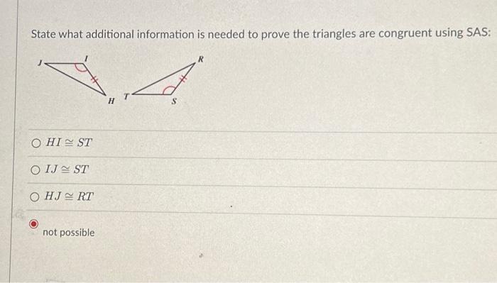 Solved If the two triangles are congruent, state how you | Chegg.com