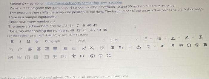 Solved Online C++ compiler: https://www.onlinegdb.com/online | Chegg.com