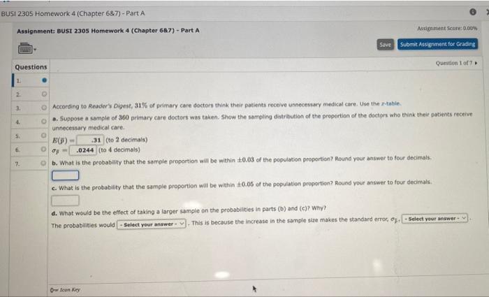 Solved BUSI 2305 Homework 4 (Chapter 687) - Part A | Chegg.com