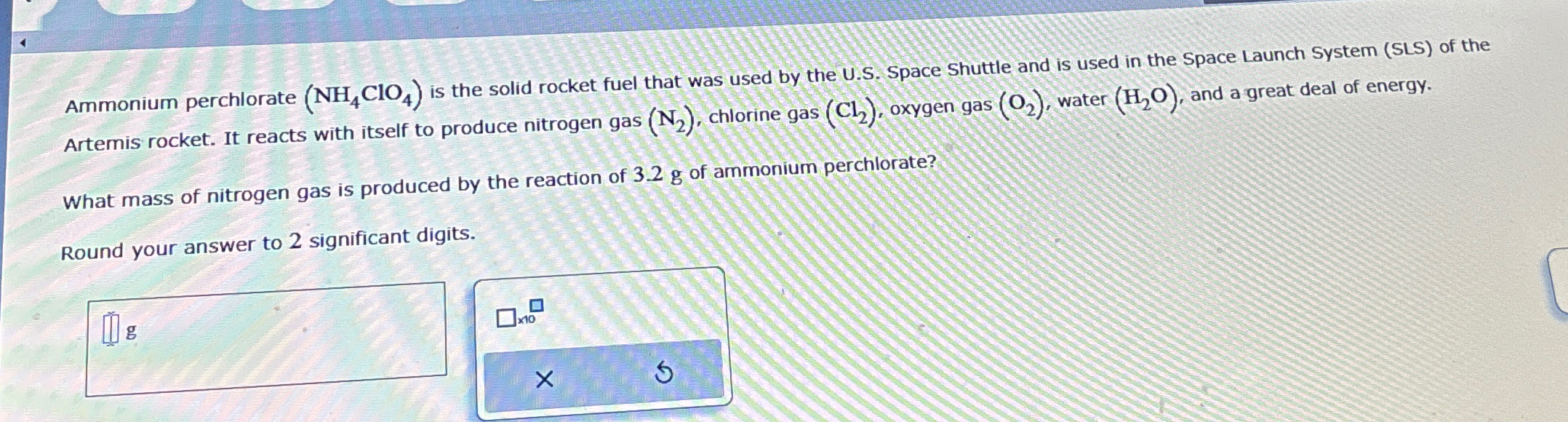 Solved Ammonium perchlorate (NH4ClO4) ﻿is the solid rocket | Chegg.com