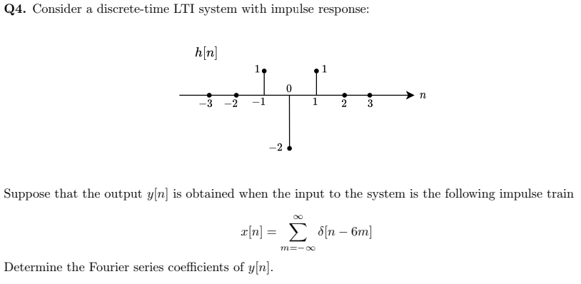 Solved Q4. Consider a discrete-time LTI system with impulse | Chegg.com