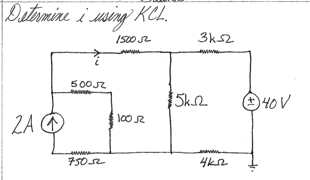 Solved Determine i using KCL. ﻿Can you also show how to put | Chegg.com