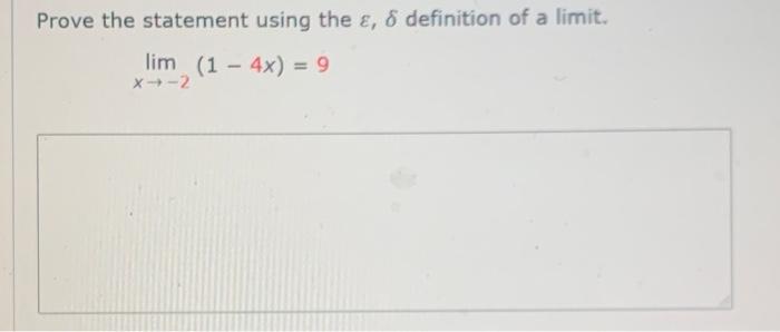 Solved Prove the statement using the ε, 8 definition of a | Chegg.com