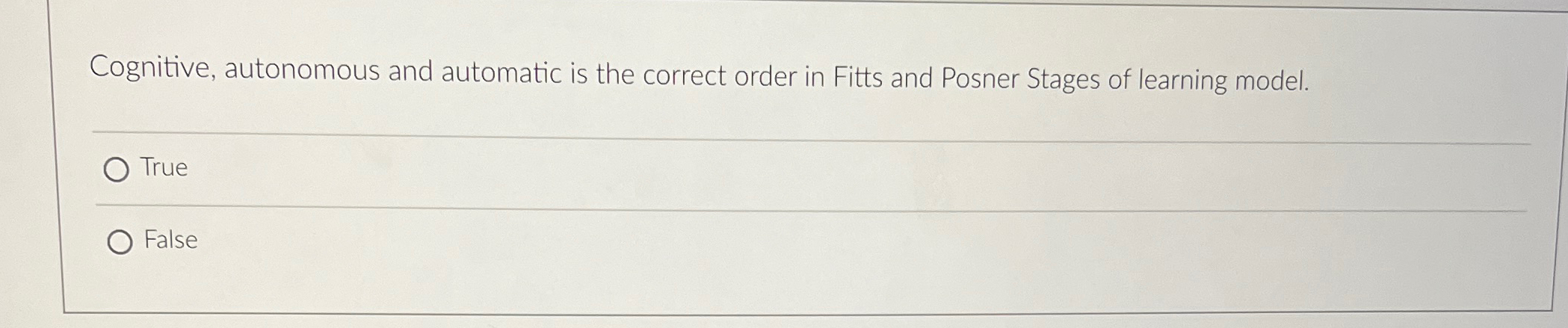 Solved Cognitive, autonomous and automatic is the correct | Chegg.com