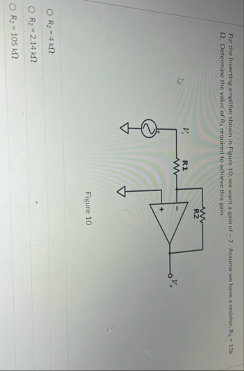Solved For the inverting amplifier shown in Figure 10, ﻿we | Chegg.com