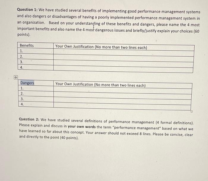 Solved Question 1: We have studied several benefits of | Chegg.com