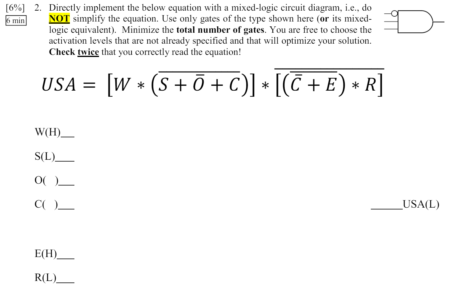 [6%] 2. ﻿Directly implement the below equation with a | Chegg.com