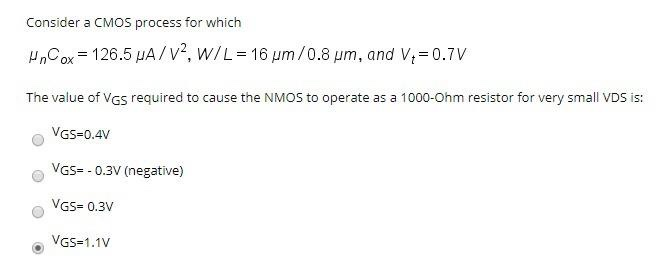 Solved Consider a CMOS process for which un cox = 126.5 | Chegg.com