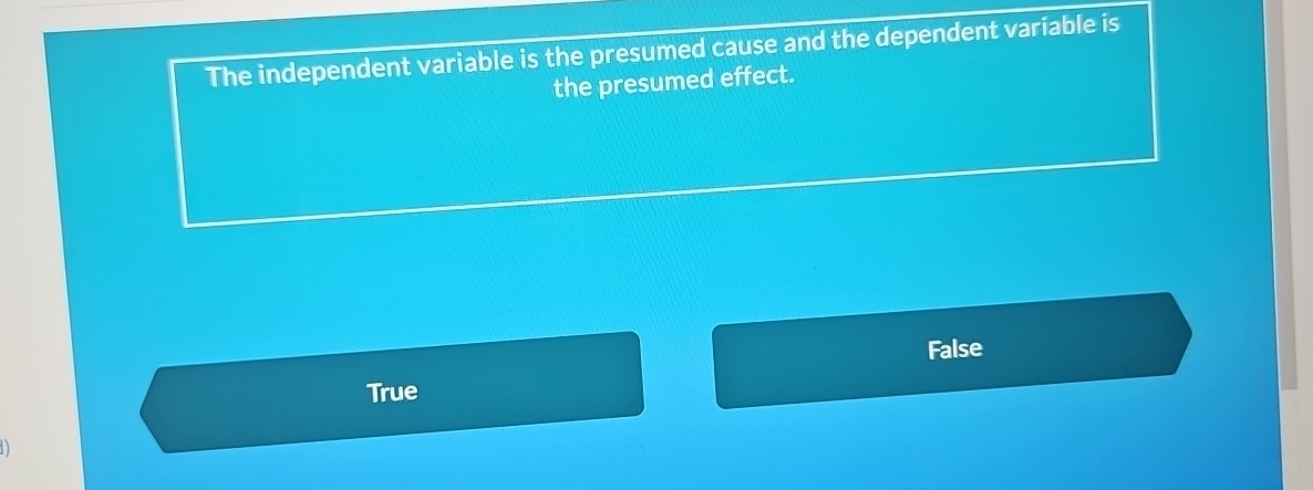 Solved The independent variable is the presumed cause and | Chegg.com