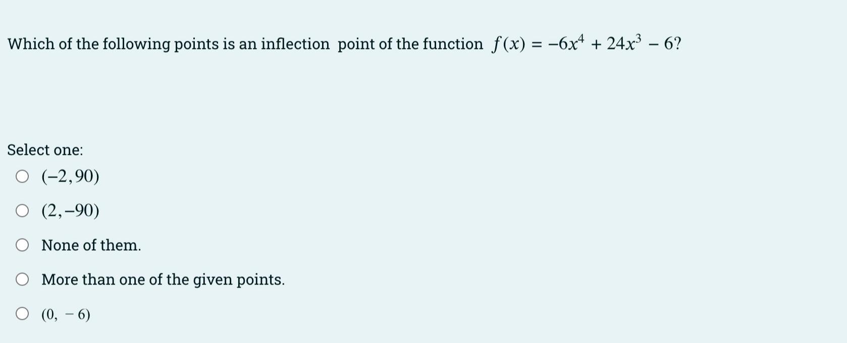 Solved Which of the following points is an inflection point | Chegg.com