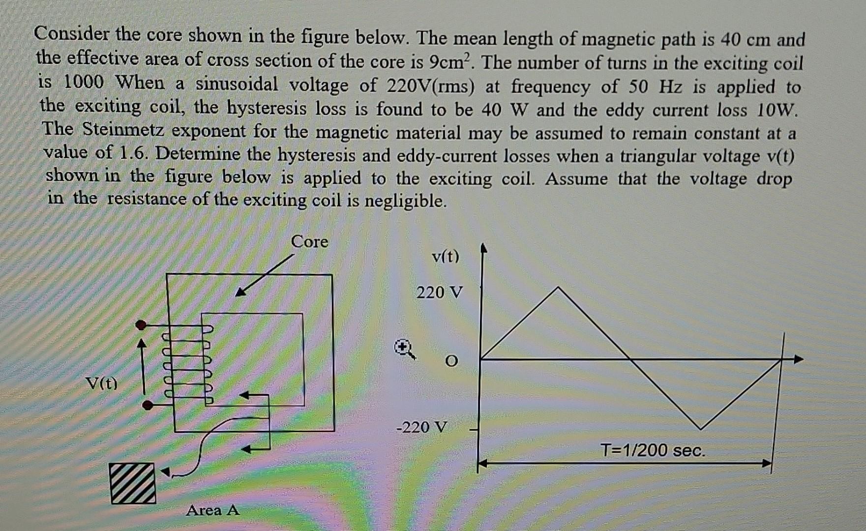 Solved Consider the core shown in the figure below. The mean | Chegg.com
