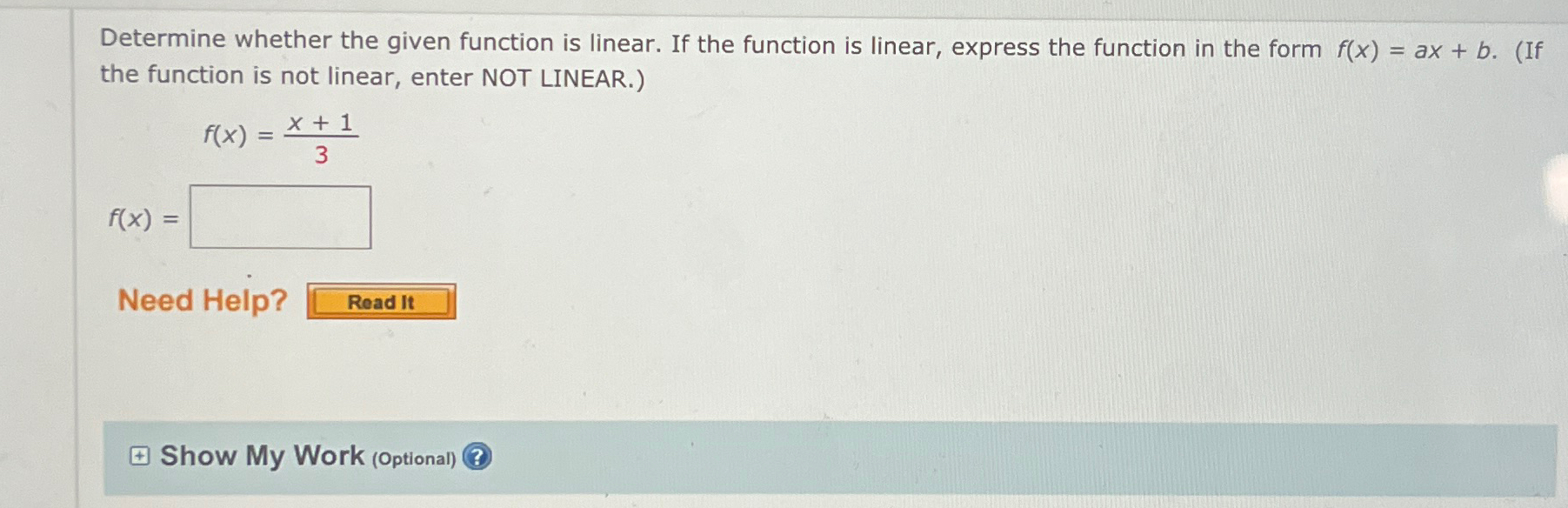 Solved Determine Whether The Given Function Is Linear If
