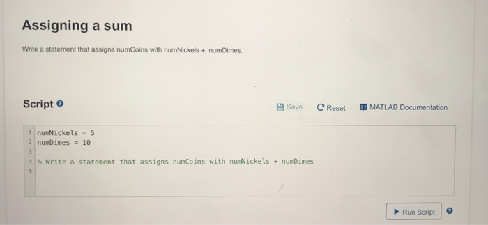 Solved Assigning A Sum Write A Statement That Assigns