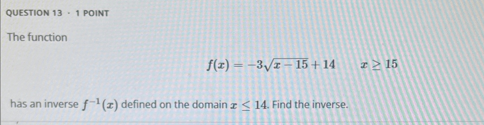 Solved QUESTION 13 - 1 ﻿POINTThe | Chegg.com