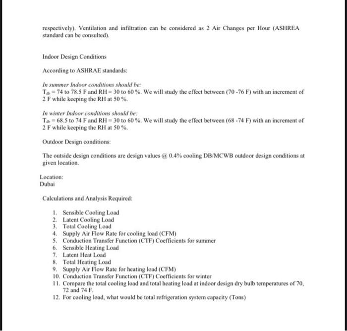 Find Cooling load using CLTD/CLF method (manually) a. | Chegg.com