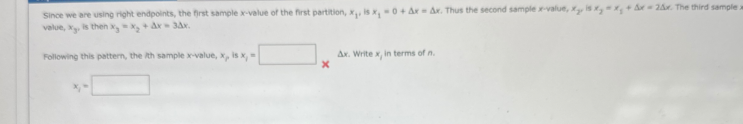 Solved Since we are using right endpoints, the first sample | Chegg.com
