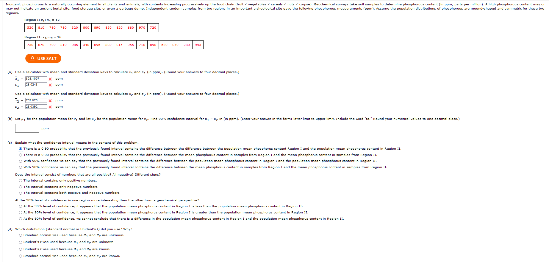 Solved regions.(a) ﻿Use a calculator with mean and standard | Chegg.com