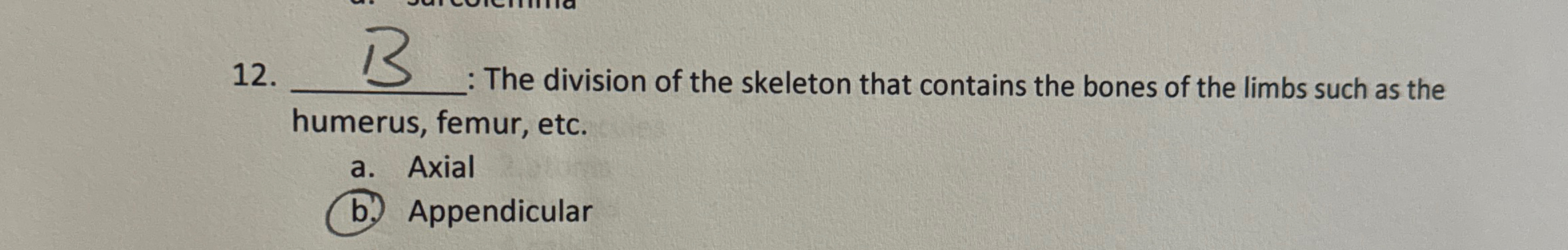 Solved q, ﻿: The division of the skeleton that contains the | Chegg.com
