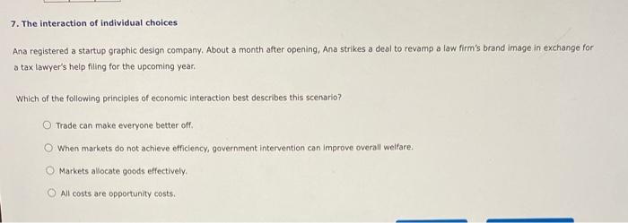 Solved 7. The interaction of individual choices Ana | Chegg.com