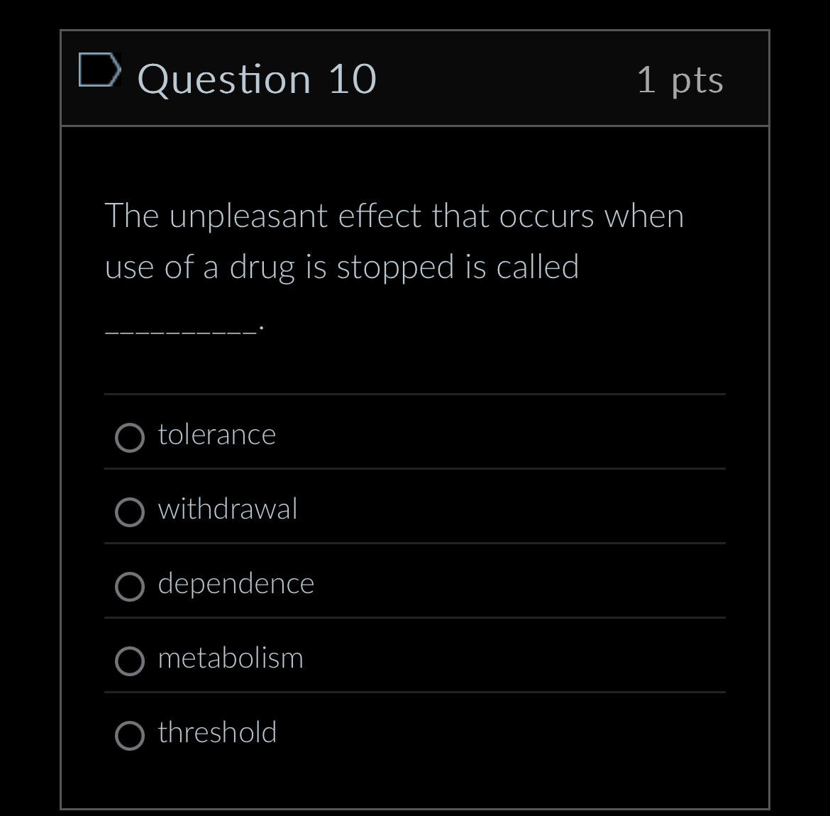 Solved Question 101 ﻿ptsThe unpleasant effect that occurs | Chegg.com