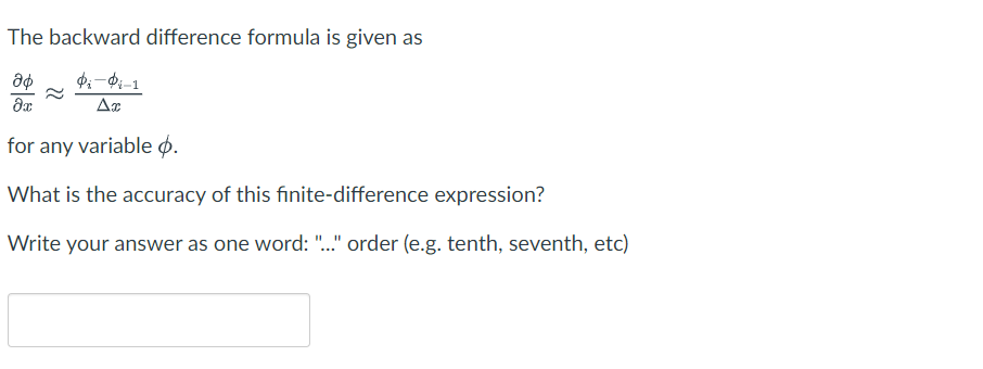 Solved The backward difference formula is given | Chegg.com