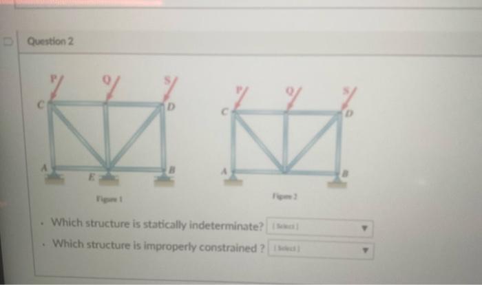 Solved Question 2 NAM Which structure is statically | Chegg.com