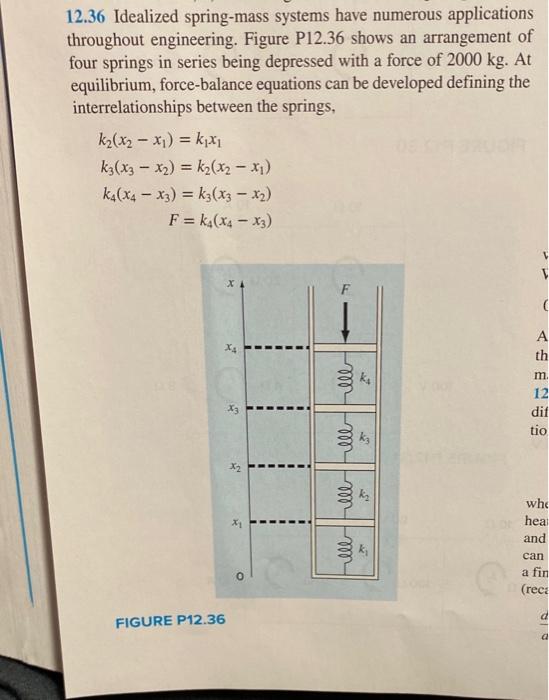 Solved 12.36 Idealized spring-mass systems have numerous | Chegg.com