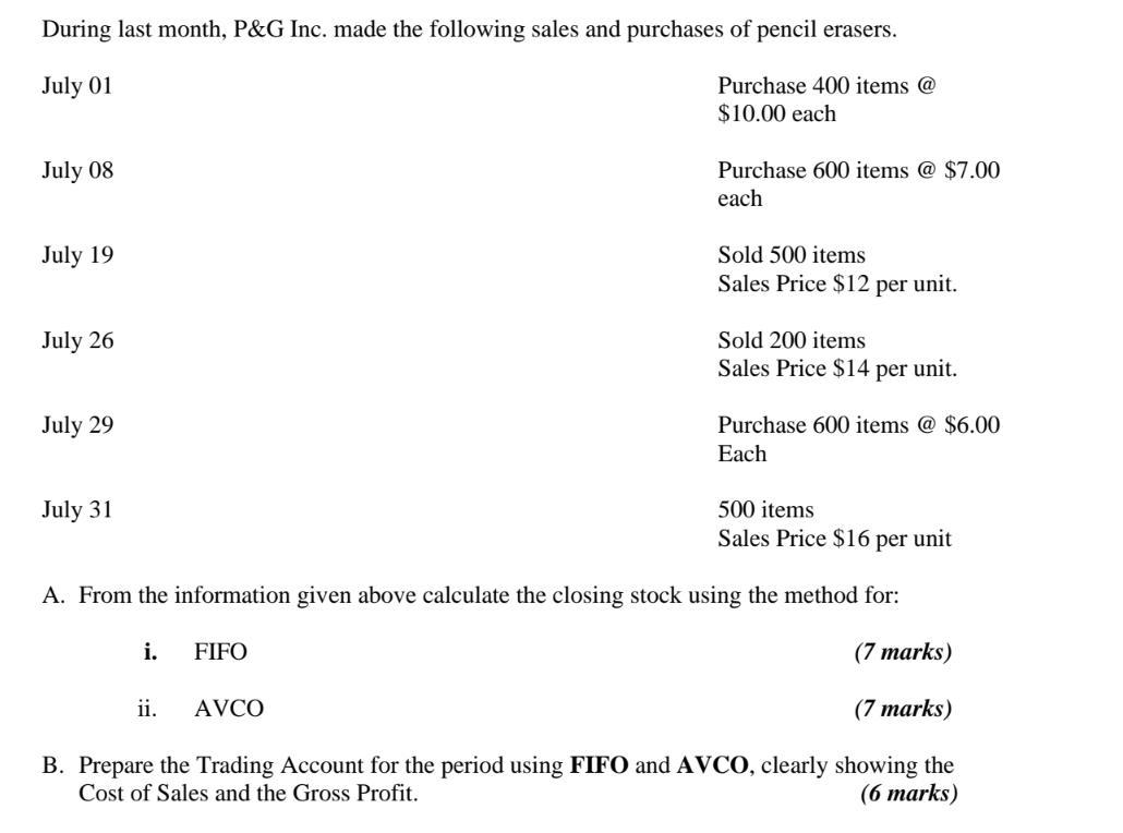 Solved A. From the information given above calculate the | Chegg.com