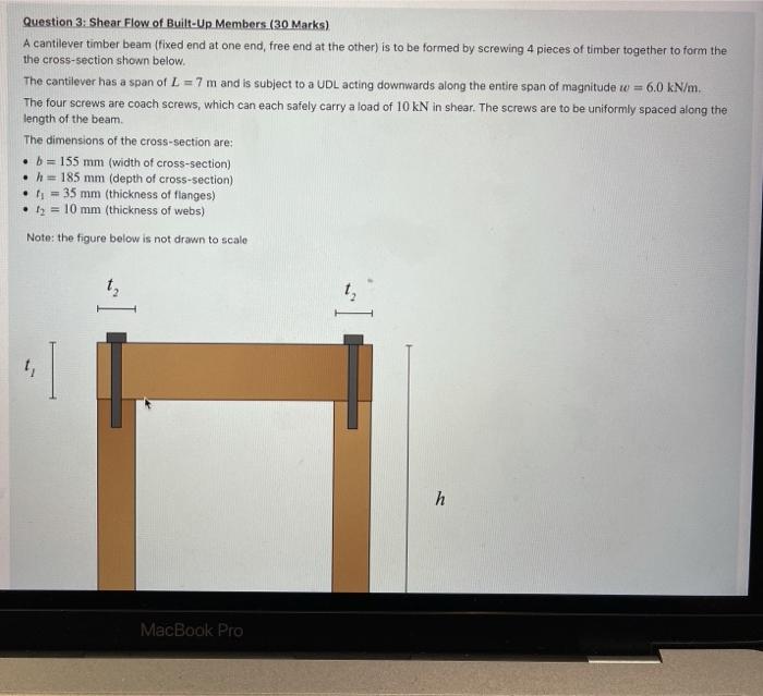 Solved Question 3: Shear Flow of Built-Up Members (30 Marks) | Chegg.com