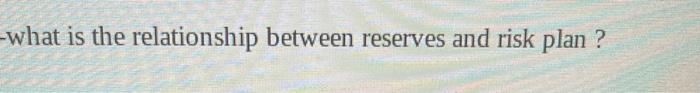 Solved what is the relationship between reserves and risk | Chegg.com