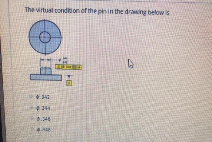 The virtual condition of the pin in the drawing below | Chegg.com