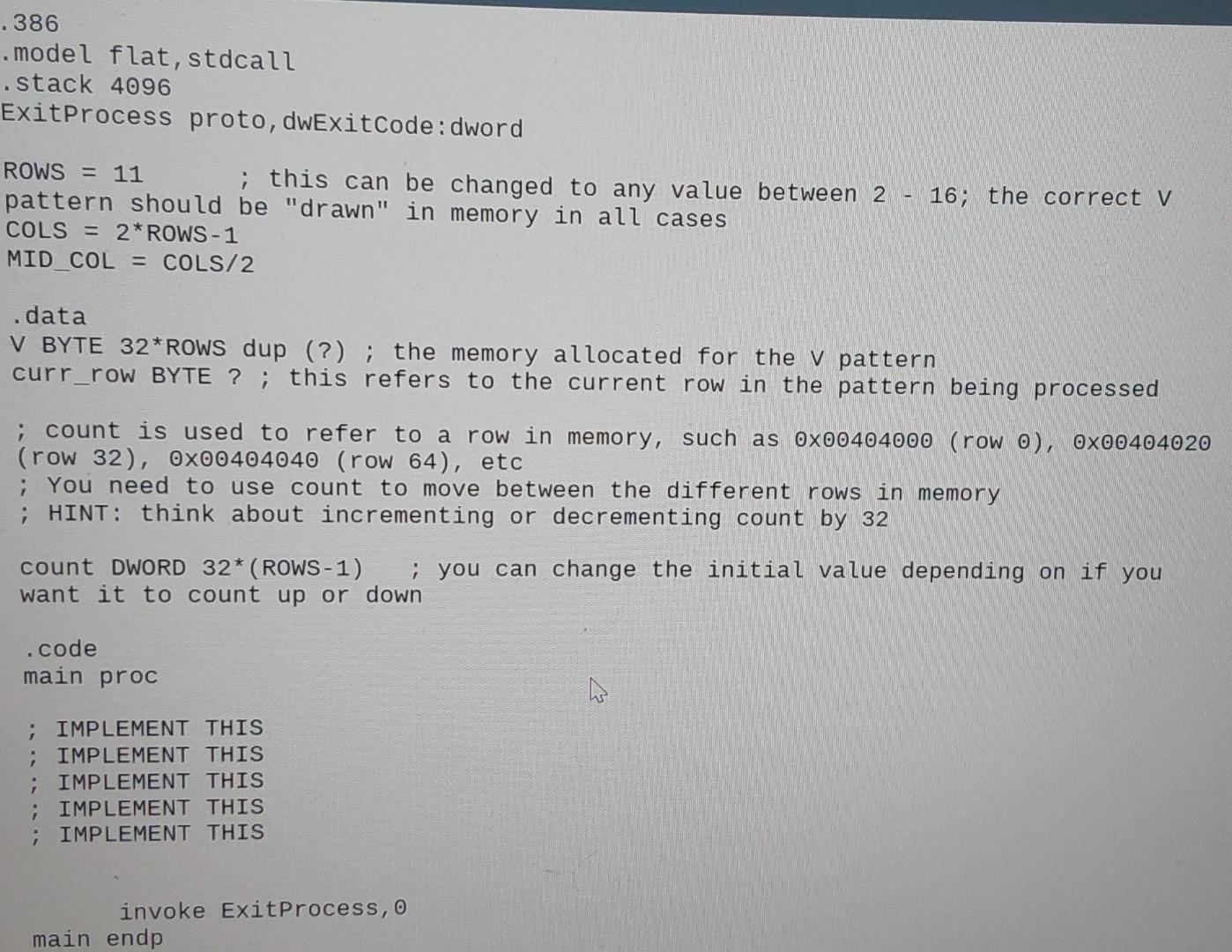 Solved .386 model flat, stdcall .stack 4096 ExitProcess | Chegg.com
