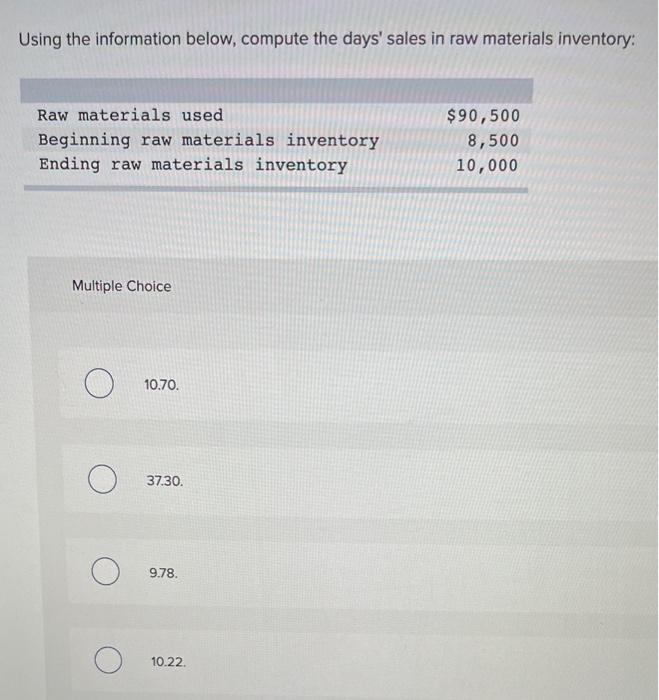 Solved Using the information below, compute the days' sales | Chegg.com