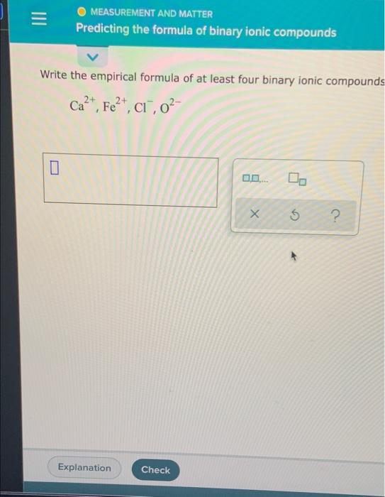 Solved = MEASUREMENT AND MATTER Predicting the formula of | Chegg.com