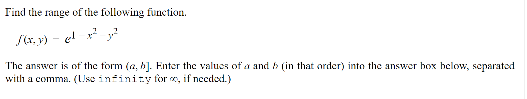 Solved Find the range of the following | Chegg.com