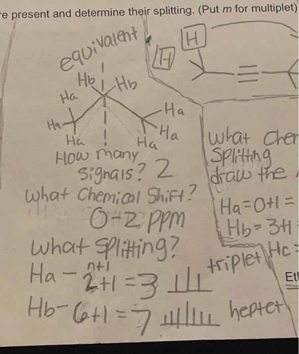 Solved present and determine their splitting. (Put m for | Chegg.com