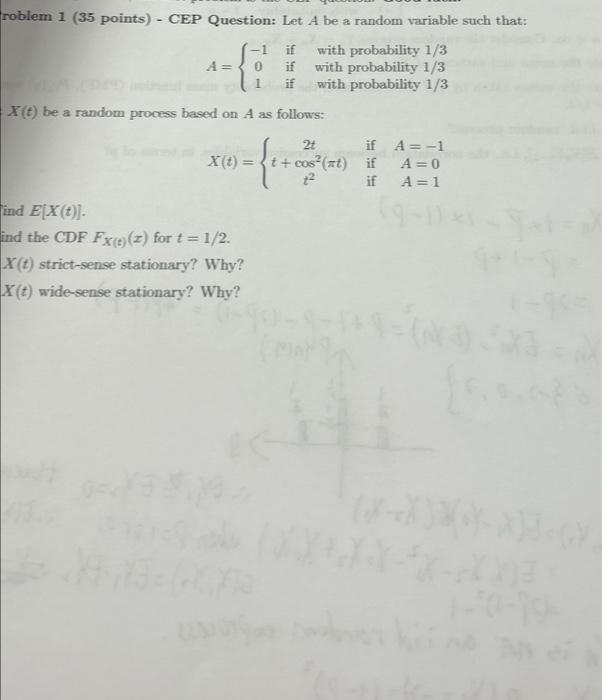 Solved roblem 1 (35 points) - CEP Question: Let A be a | Chegg.com
