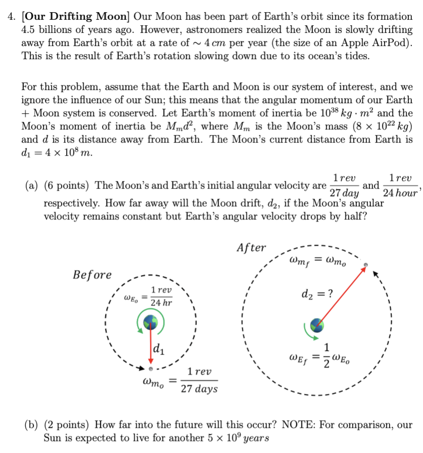 Solved Our Moon has been part of ﻿Earth’s ﻿orbit since its | Chegg.com
