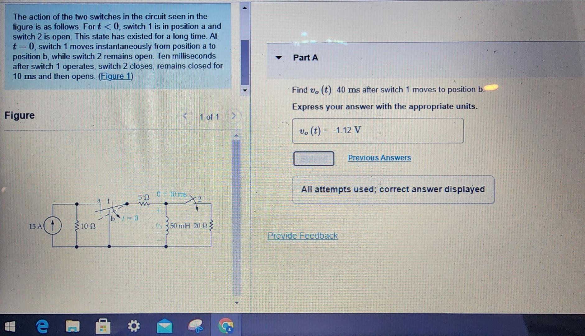 Solved The action of the two switches in the circuit seen in | Chegg.com