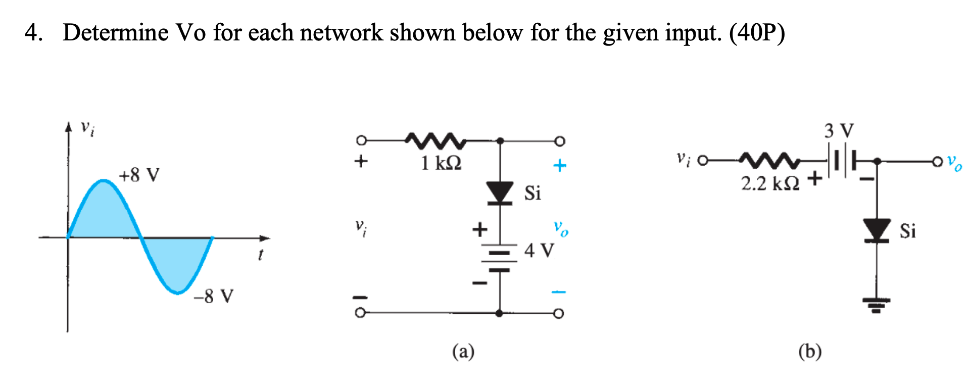 Determine Vo for each network shown below for the | Chegg.com