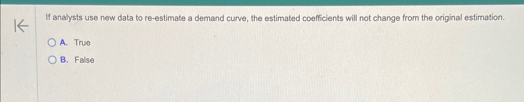 If analysts use new data to re-estimate a demand | Chegg.com