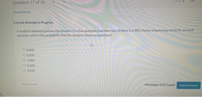Solved A student randomly guesses the answers to a | Chegg.com