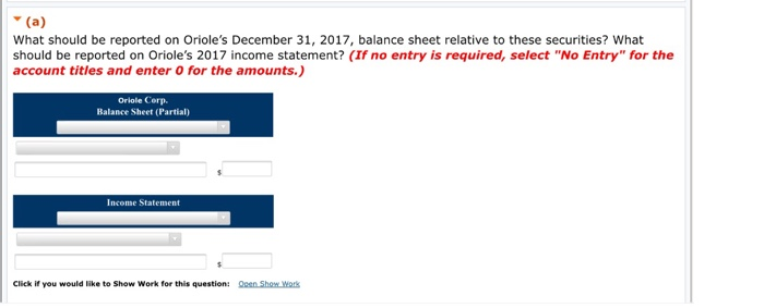 Solved Problem 17-11 (Part Level Submission) Oriole Corp. | Chegg.com